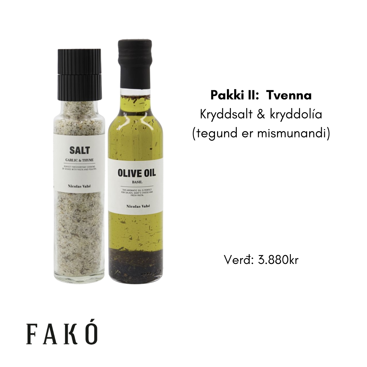 Gjafapoki – Tvennan: Krydd & kryddolía - Fakó