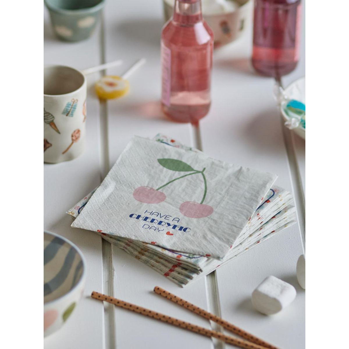 CHERRY – Servíettur, 20stk - Fakó