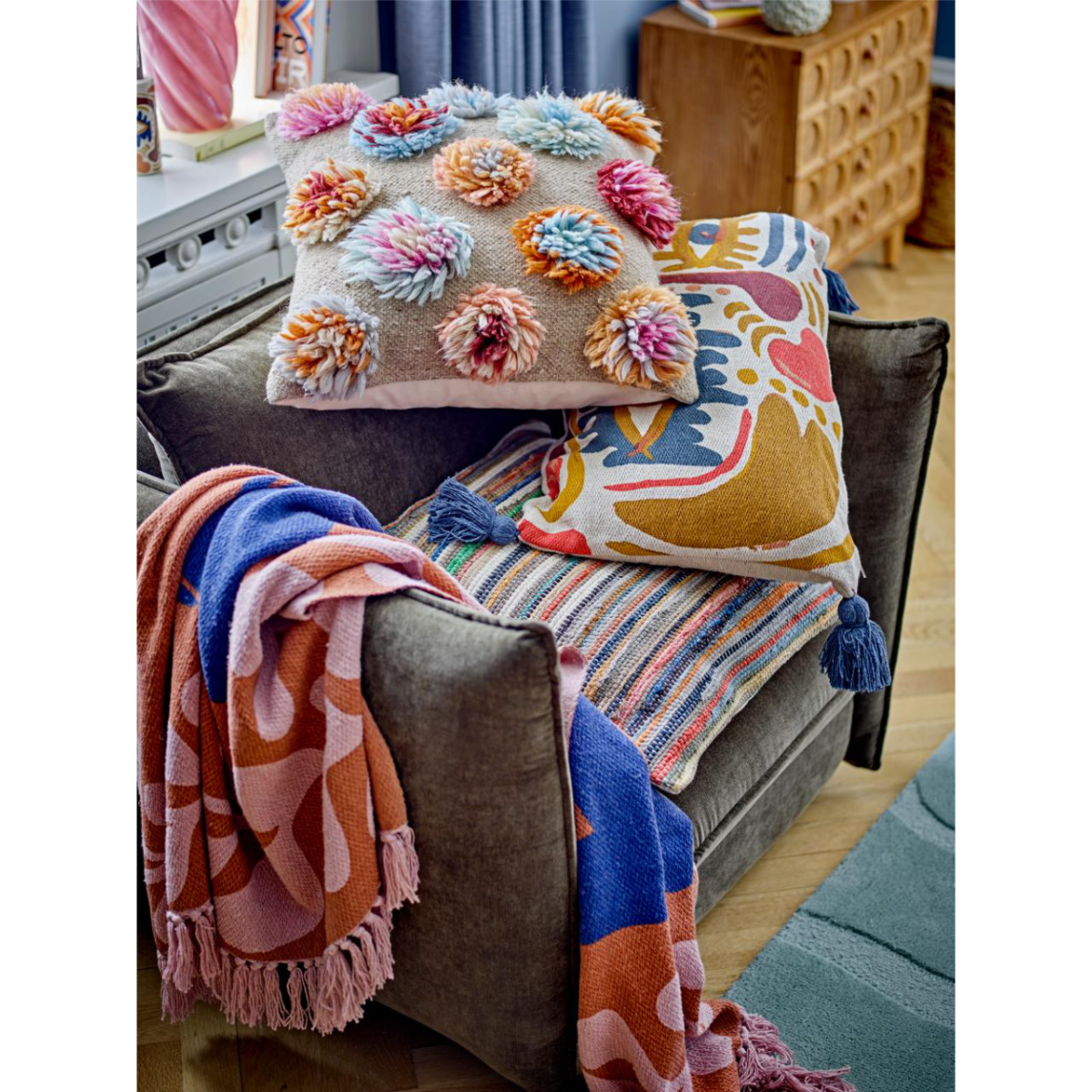 ATLE – Teppi, brúnt/krem 160x130cm - Fakó